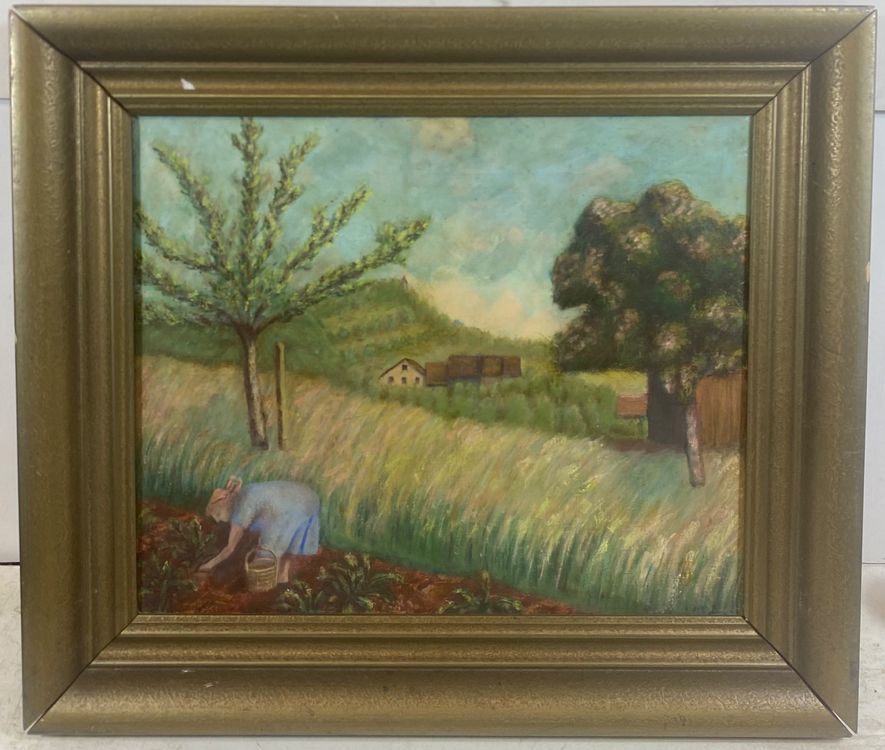 Antike Gemälde mit Feld Arbeiterin Monogrammiert (Gebraucht) in Root für CHF 19 – mit Lieferung ...