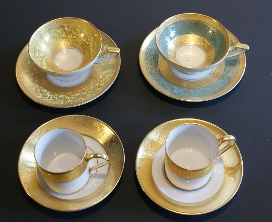 DW Karlsbader Porzellan, signiert, Tassen, Teller, Mocca Tee (Gebraucht ...