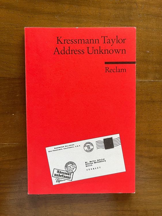 Address Unknown - Kressmann Taylor | Kaufen auf Ricardo