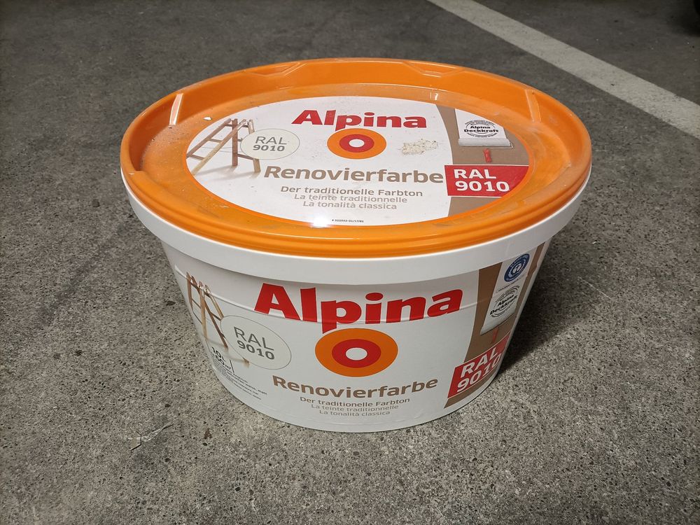 Alpina Renovierfarbe RAL 9010 Weiss 10L | Kaufen auf Ricardo