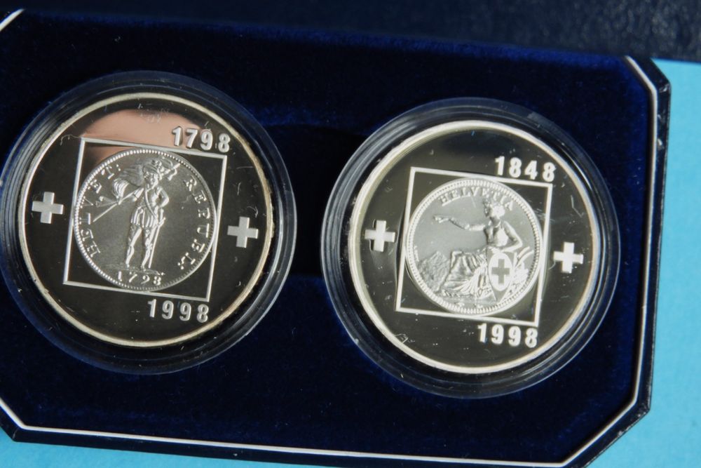 2x 20 Fr 1998 PP 150 Jahre Bundesstaat, 200 Jahre Helvetik (Neu und originalverpackt) in ...