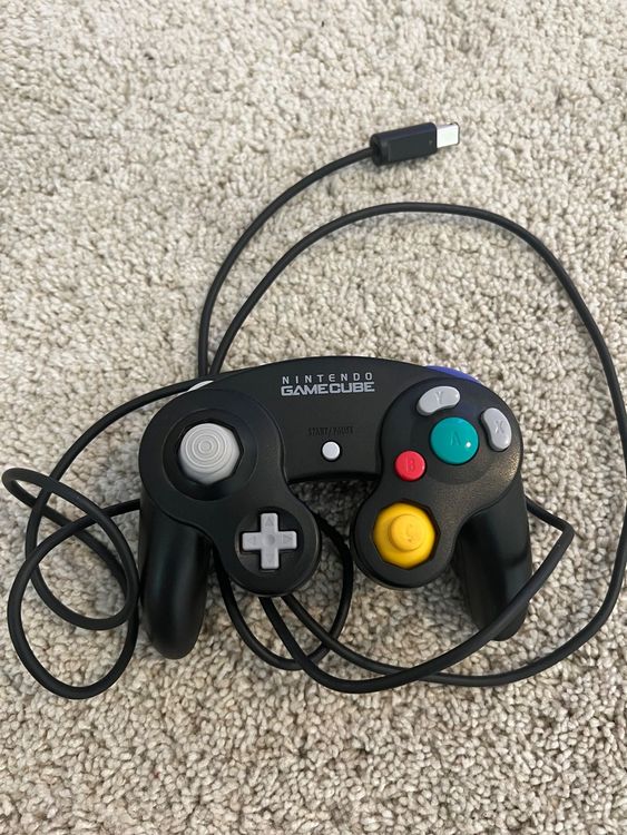 original Nintendo GameCube Controller schwarz (Gebraucht) in Winkel für ...