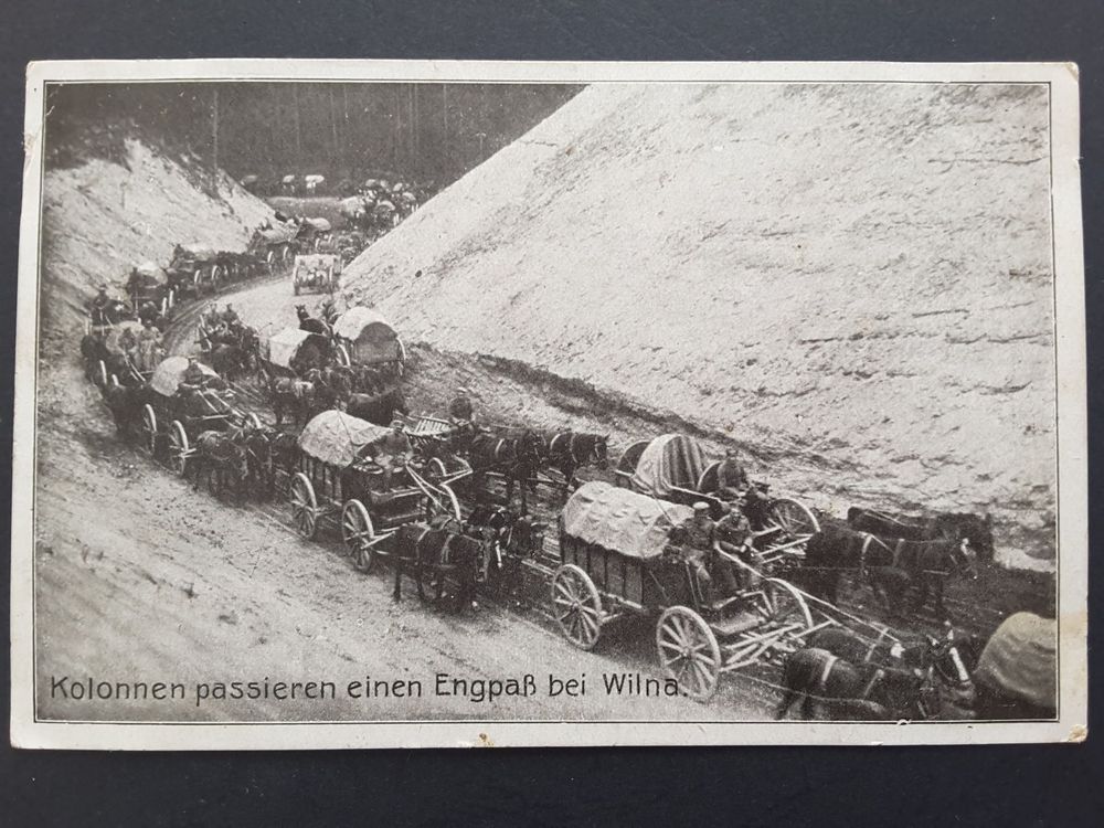 AK Kolonnen p. Engpass bei Wilna , 1916 (Gebraucht) in Reichenburg für ...