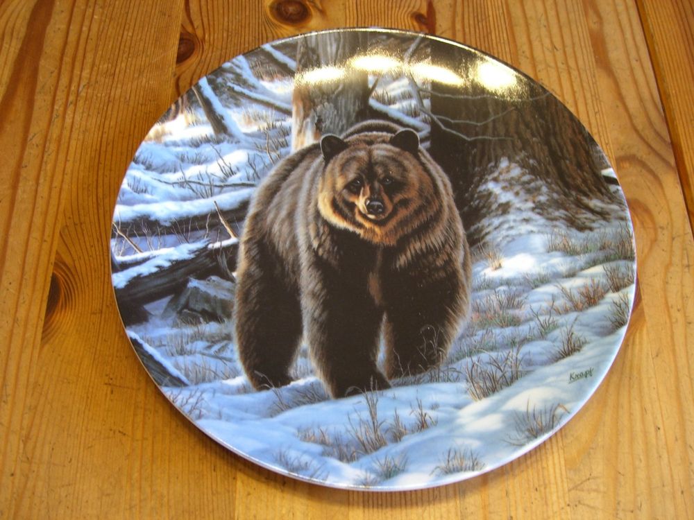 schöner Sammlerteller"Der Grizzlybär",Porzellan,v.Paul Karpf (Gebraucht ...