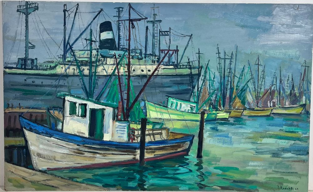 Josef Knecht (1913-?) Hafen Szene Gemälde (Gebraucht) in Root für CHF ...