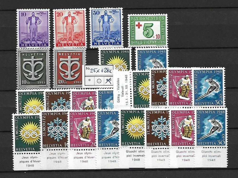 SM ** Restlot 1936 -1948 1948 mit Tab Kat: CHF 101.- (Neu (gemäss Beschreibung)) in Basel für ...