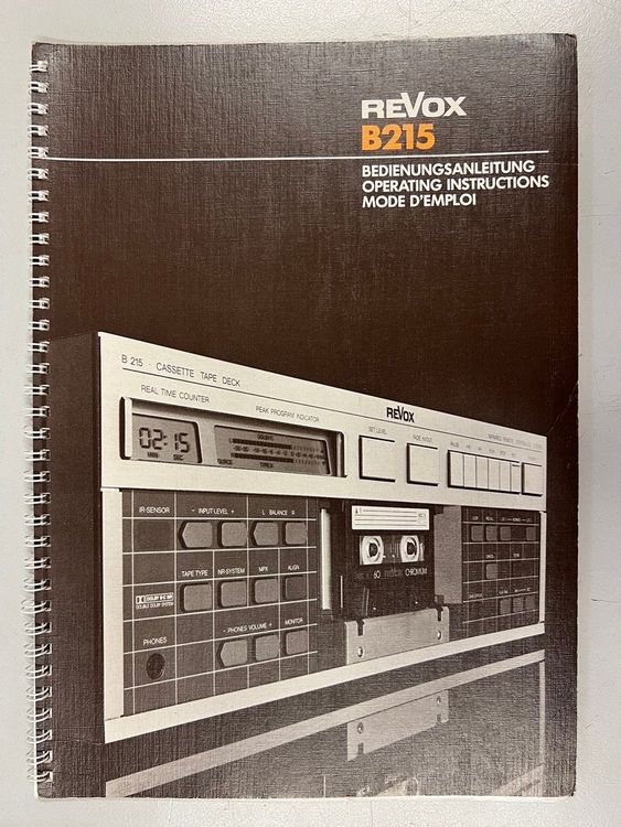 Revox B215, Bedienungsanleitung (Gebraucht) in Bazenheid für CHF 16 – mit Lieferung auf Ricardo ...