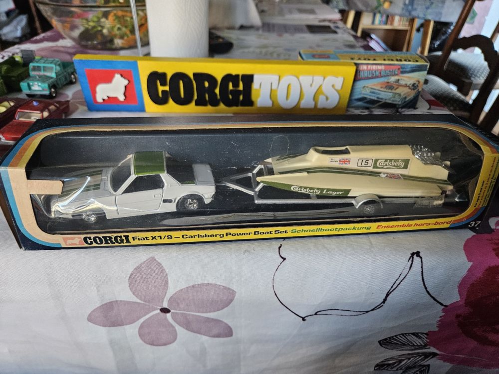 Corgi Fiat X1/9 - Carlsberg Power Boat Set Neuf ⚓️🚗 - Rare! (Neuf (Voir ...
