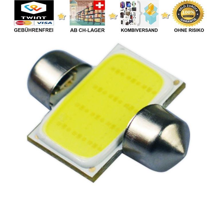 Ultra 31mm 32mm 2 Watt Auto Weiß COB LED Lampe | Kaufen auf Ricardo