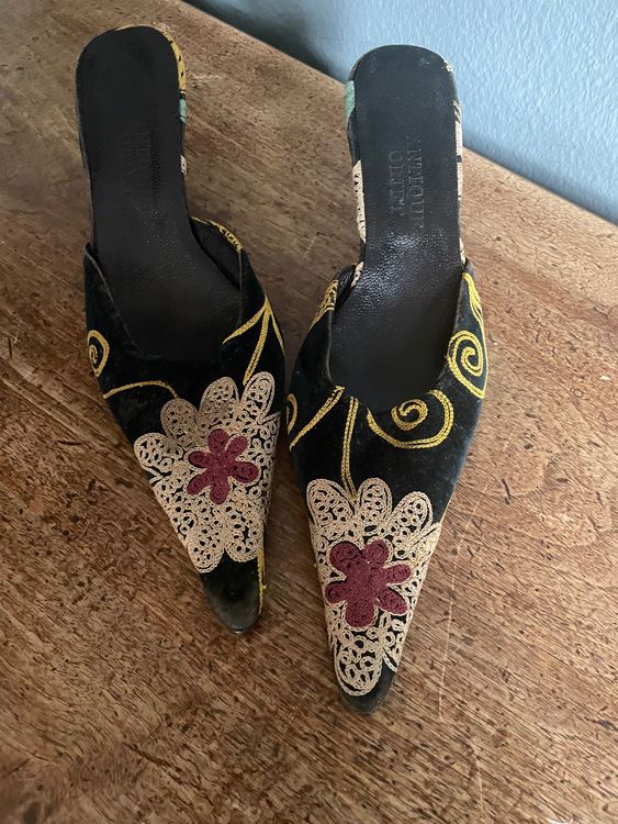 vintage ANTIQUE OBJET - Mules bestickt - Grösse 39 neu (D'occasion) à ...