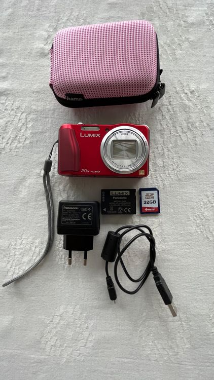Panasonic Lumix TZ31, 14MP, 20xZoom, 3D, GPS, FullHD, Red (Gebraucht ...