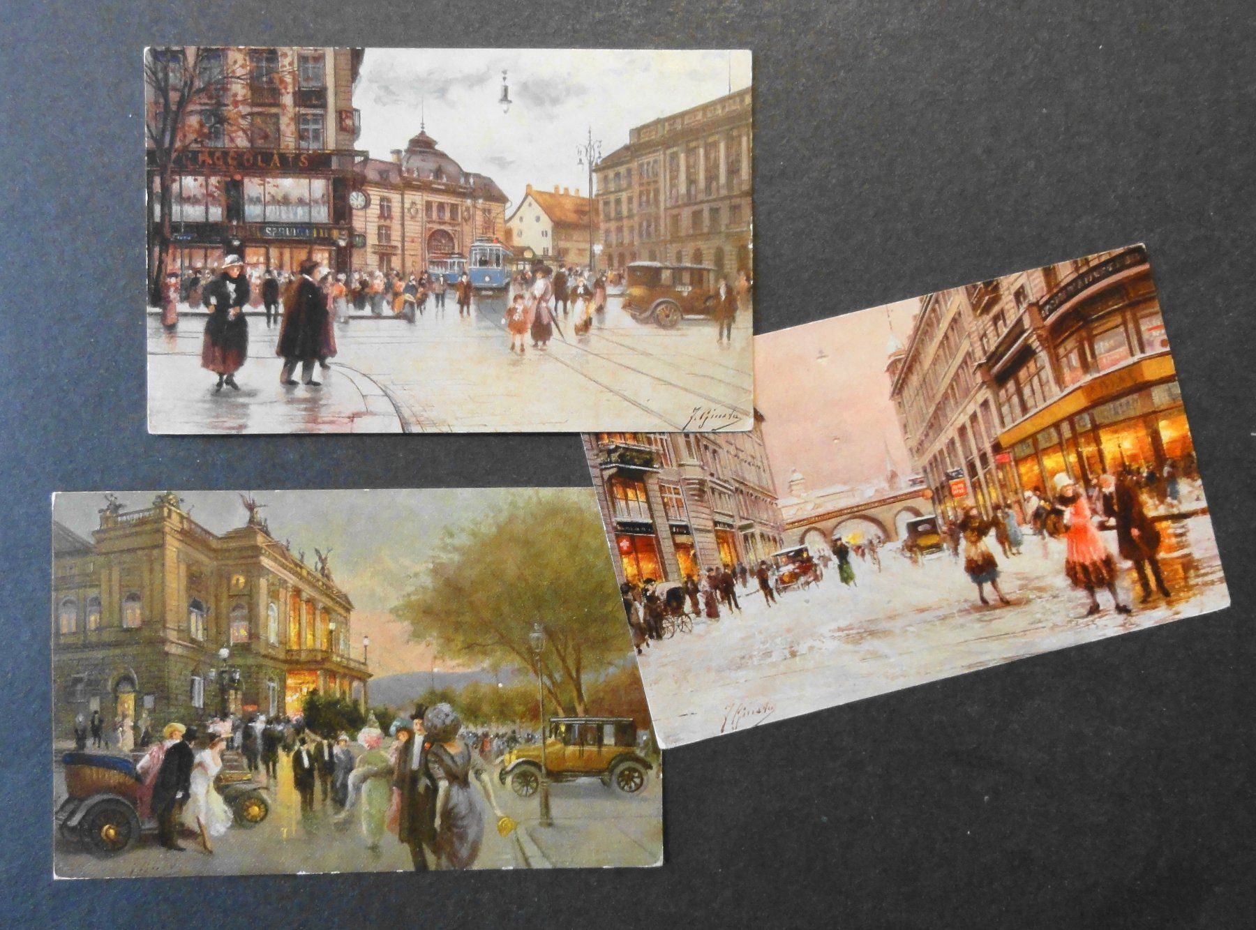 ZÜRICH, zus. 3 Künstler-AK Fausto Giusto, um 1920 (Gebraucht) in Reiden ...