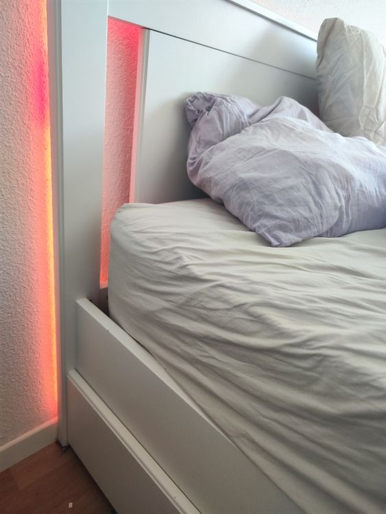 Songesand Bett 160x200 cm mit Schubladen & LED-Beleuchtung (Gebraucht ...