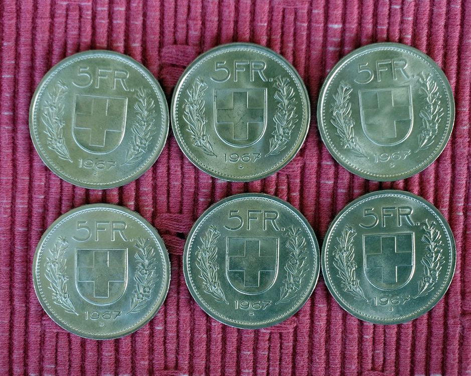 6 Stk. 5 Frankenstück alle 1967 | Kaufen auf Ricardo