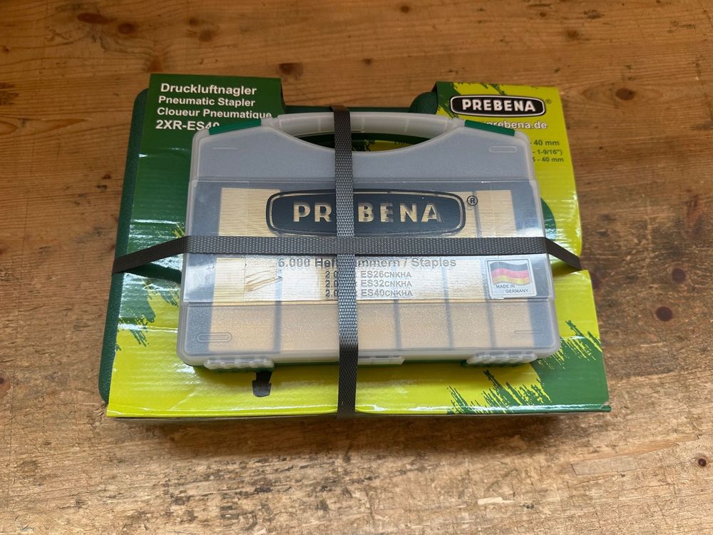 Prebena 2XR-ES40 Druckluft-Nagelpistole 7 bar + ES Box set (Neu und ...
