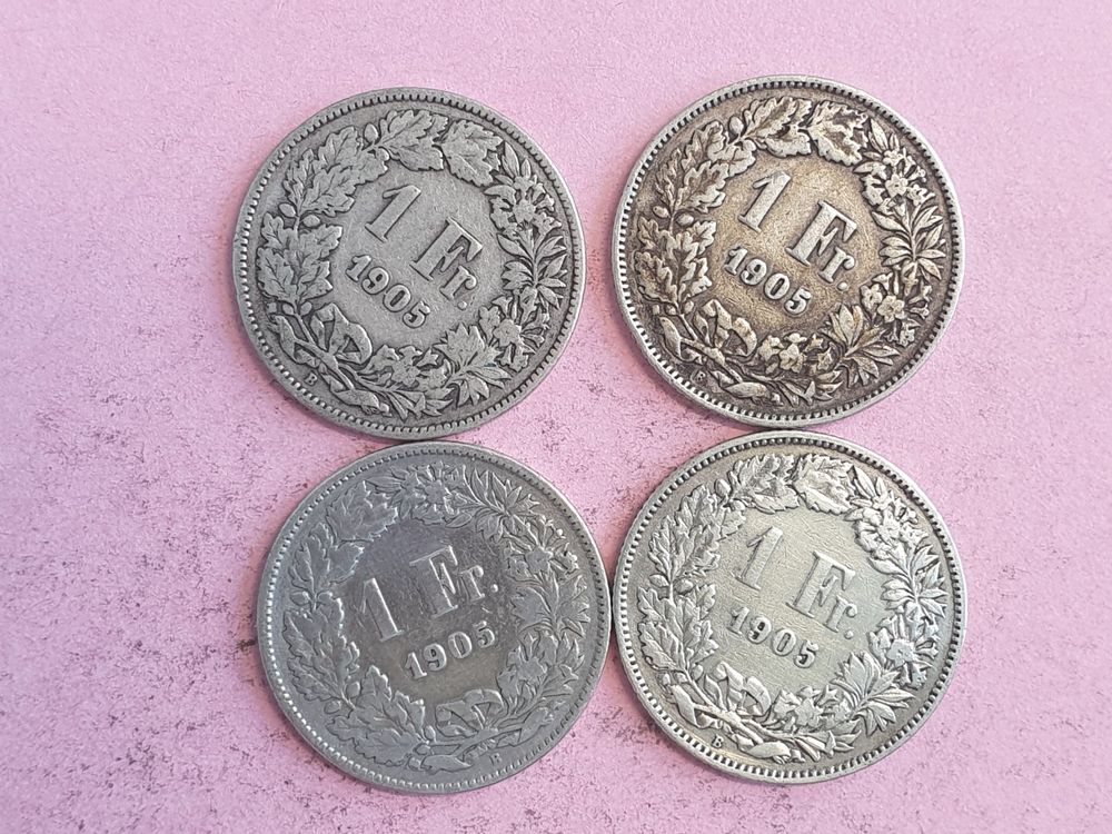 4 x 1 Franken 1905 nicht geputz | Kaufen auf Ricardo