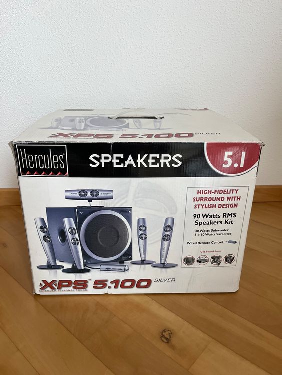 Hercules XPS 5.1 PC-Lautsprechersystem Silber (Gebraucht) in Tagelswangen für CHF 15 – nur ...