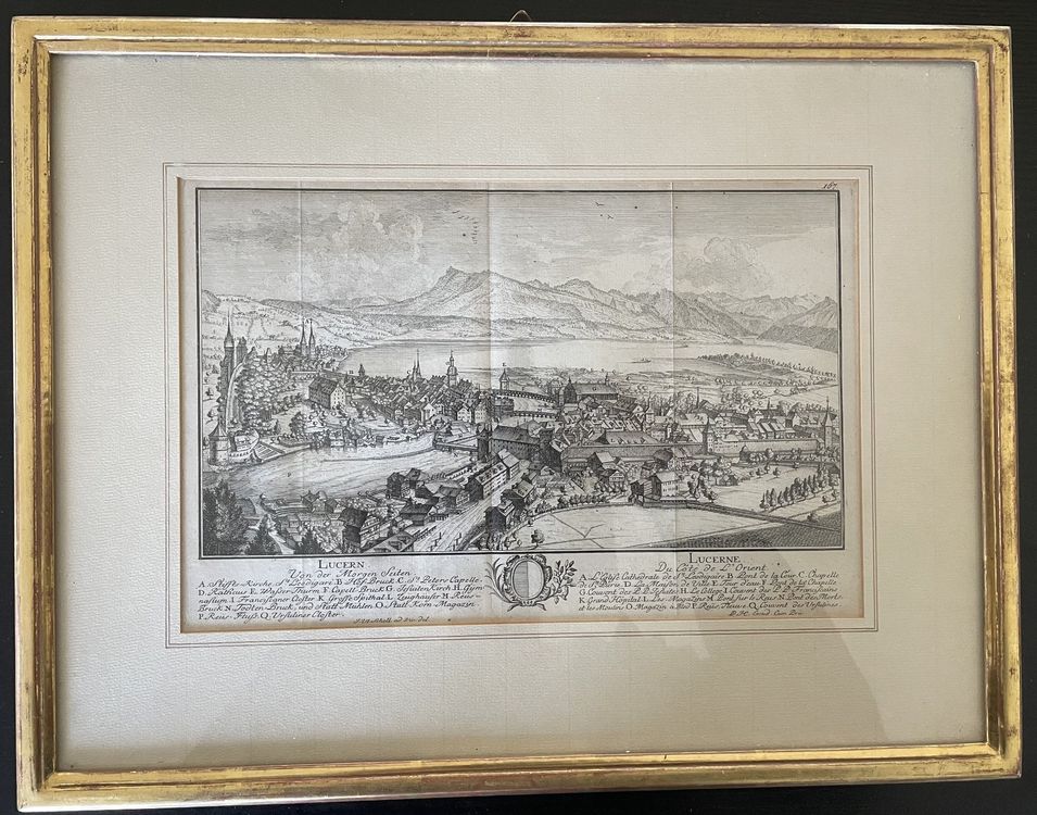 Stich "Lucern von der Morgen Seiten" Matthäus Merian (Gebraucht) in ...