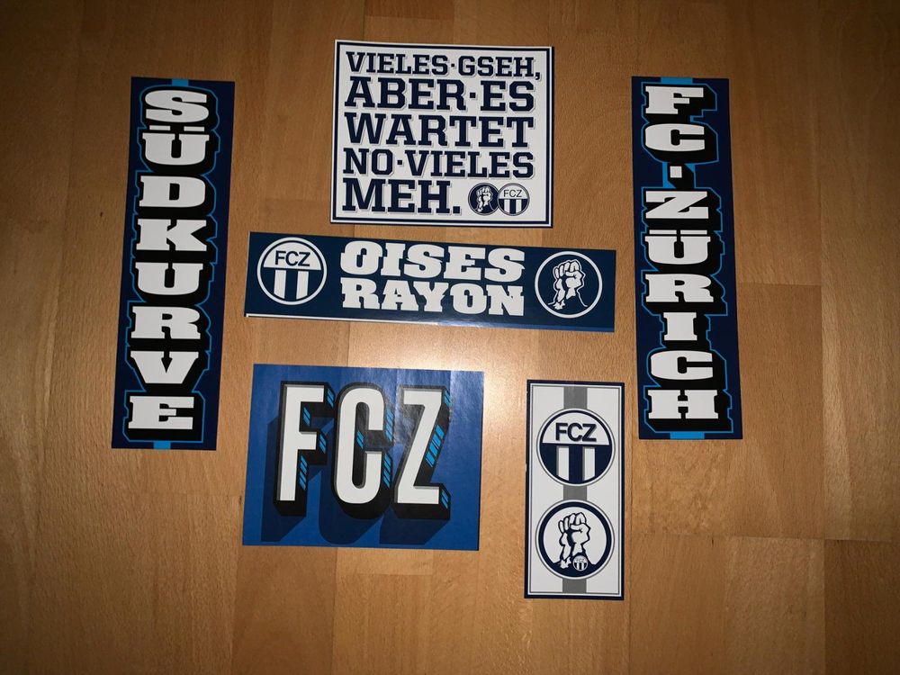 FC Zürich FCZ 6xSticker/Kleber Südkurve (Neu (gemäss Beschreibung)) in ...