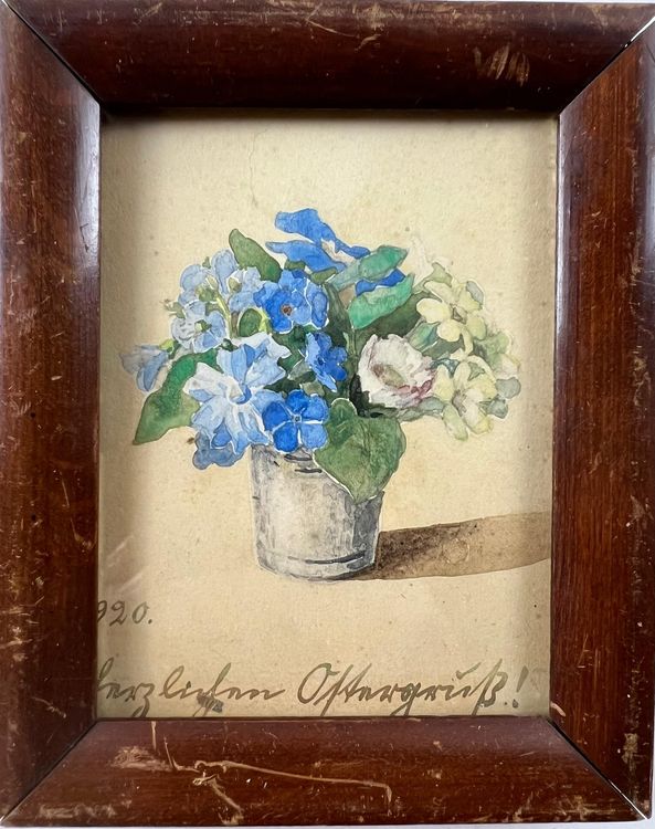 Antike Stilleben Aquarell Unleserlich Signiert. | Kaufen auf Ricardo