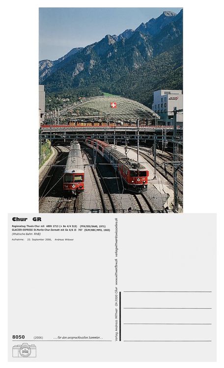 Chur Bahnhof Bahn RhB GLACIER-EXPRESS Ge 6/6 Postautostation (Neu ...