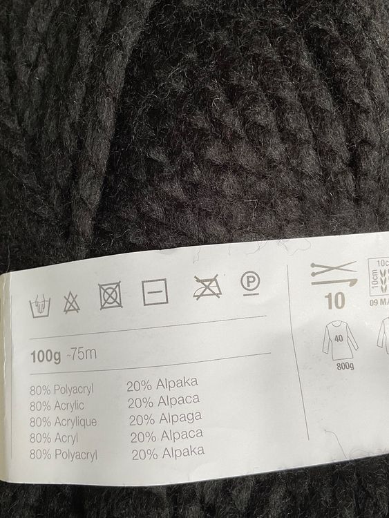 10 x 100 Gr Strickwolle mit 20% Alpaka schwarz (Neu (gemäss Beschreibung)) in Urdorf für CHF 28 ...
