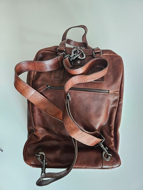 Handtasche, Rucksack Herren aus echtem Leder, Handwerk, Vint (Usato) a ...