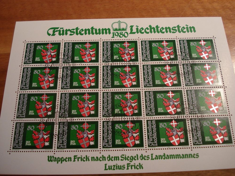 Liechtenstein 1980, Bogensatz Wappen ET-o (Gebraucht) in Niederwil AG für CHF 1 – mit Lieferung ...