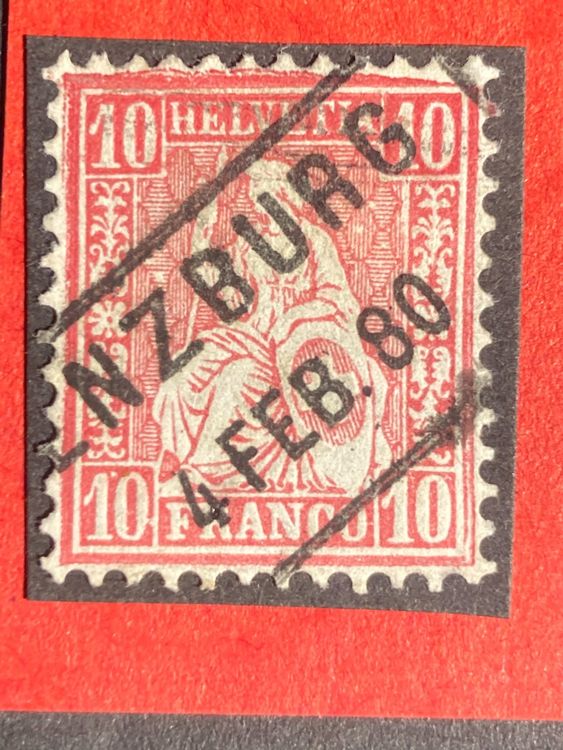 Schweiz 10 Rp. sitzende Helvetia Bahnpost Lenzburg 4.Feb. 80 (Gebraucht) in Liestal für CHF 17 ...