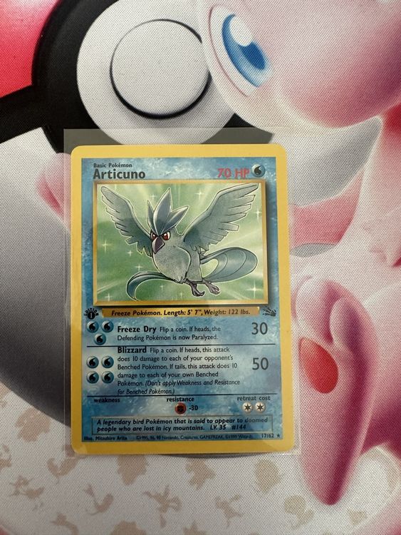 Articuno (Arktos) FIRST EDITION Fossil Pokémon Karte (Neu (gemäss ...