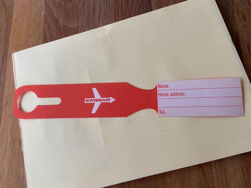 Swissair paper luggage label, red | Kaufen auf Ricardo