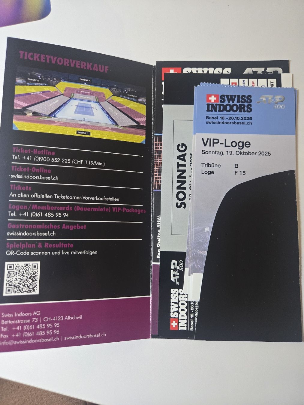 Swiss Indoors Basel ATP 500 VIP Loge 19 Oct (Neu und originalverpackt) in Erlenbach ZH für CHF ...