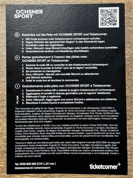 Ticketcorner Skicard + Skiticket-Gutschein für div. Gebiete (Neu ...