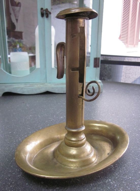 Alter Kammer Kerzenständer aus Messing, höhenverstellbar | Kaufen auf Ricardo