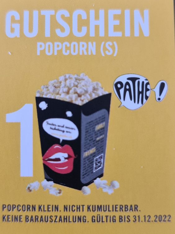 5x Popcorn Gutscheine für Pathe Kino (Neu (gemäss Beschreibung)) in ...