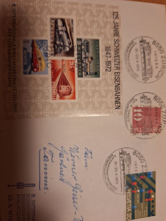 Bahn-Briefmarken-Ausstellung FISAC, Zuerich 1972, Top! 343 (Gebraucht ...