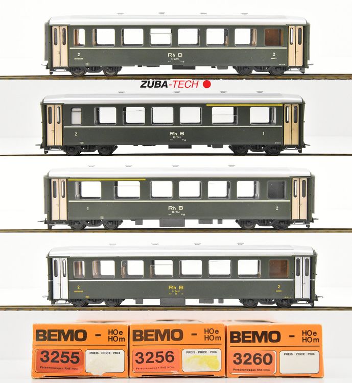 Bemo 4x Personenwagen FFA EW I BB der RhB, Spur H0m mit OVP | Kaufen auf Ricardo