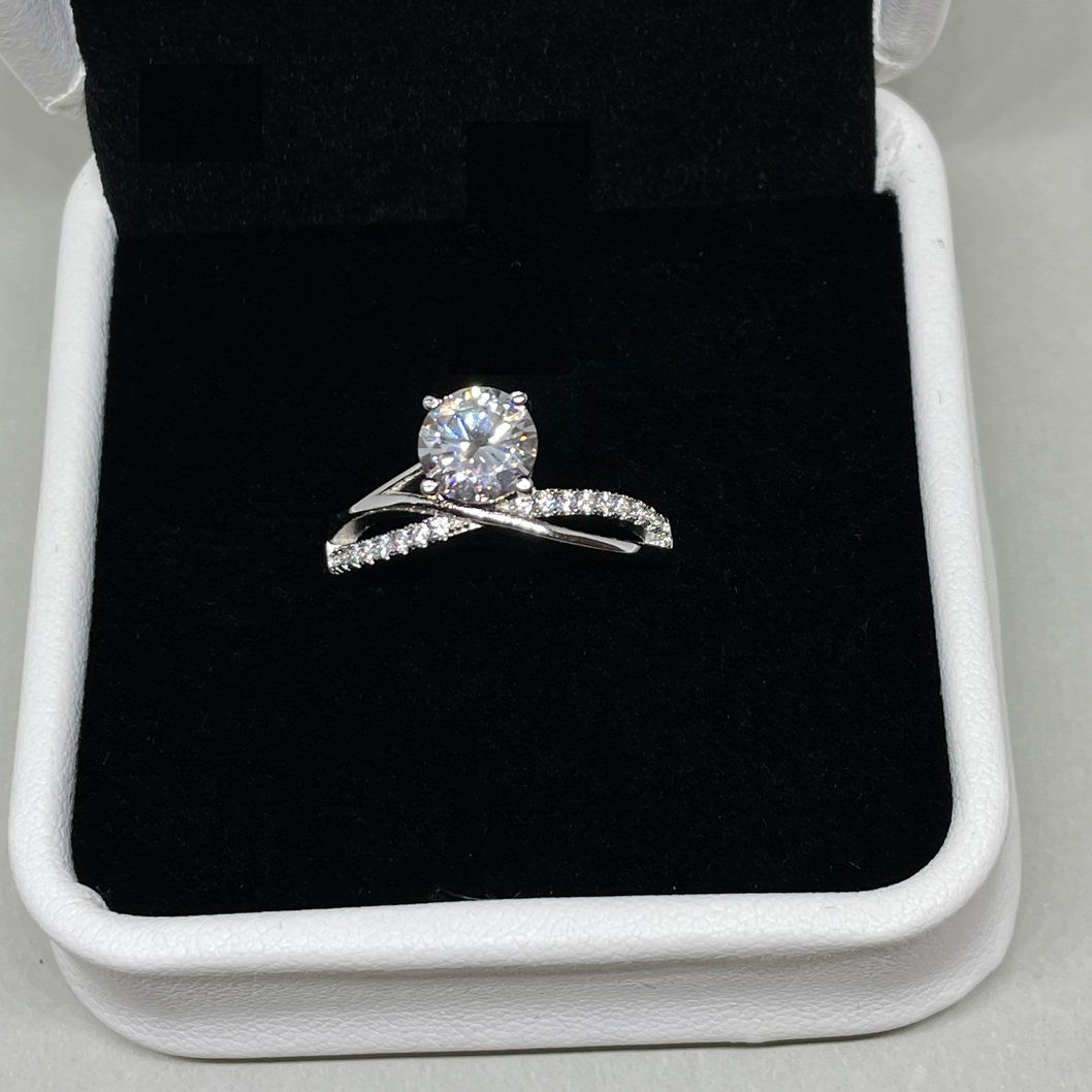 Moissanite Ring, Sterlingsilber 1 ct Gr. 52 mit Zertifikat (Neu (gemäss ...