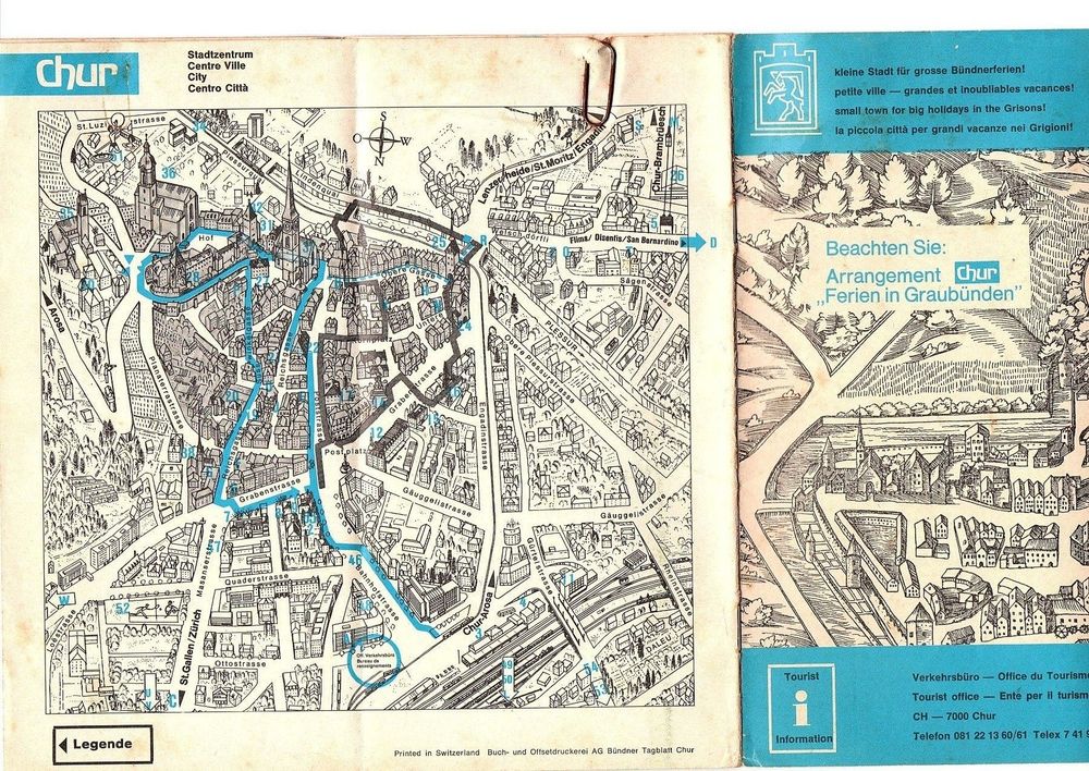 Chur Stadtplan 1972 (Gebraucht) in Mörschwil für CHF 15 – mit Lieferung ...