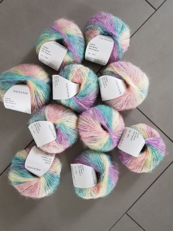 10 x 25 Gramm Mohair 60% Polyacryl 40% (Neu und originalverpackt) in ...