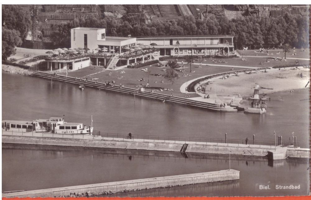 1953 BIEL / BIENNE - BE - STRANDBAD VOGELSCHAU BELEBTE AK | Kaufen auf ...
