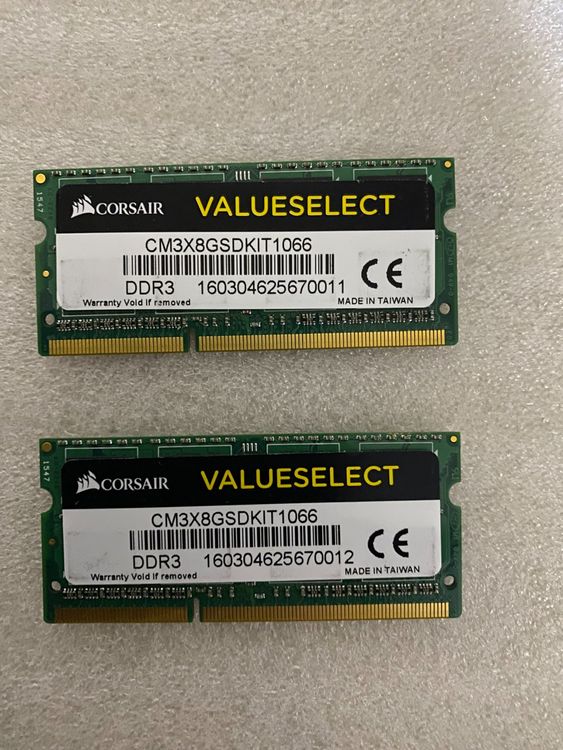 Corsair Valueselect, 8GB (2x4GB) DDR3-1333 MHz RAM (Gebraucht) in ...