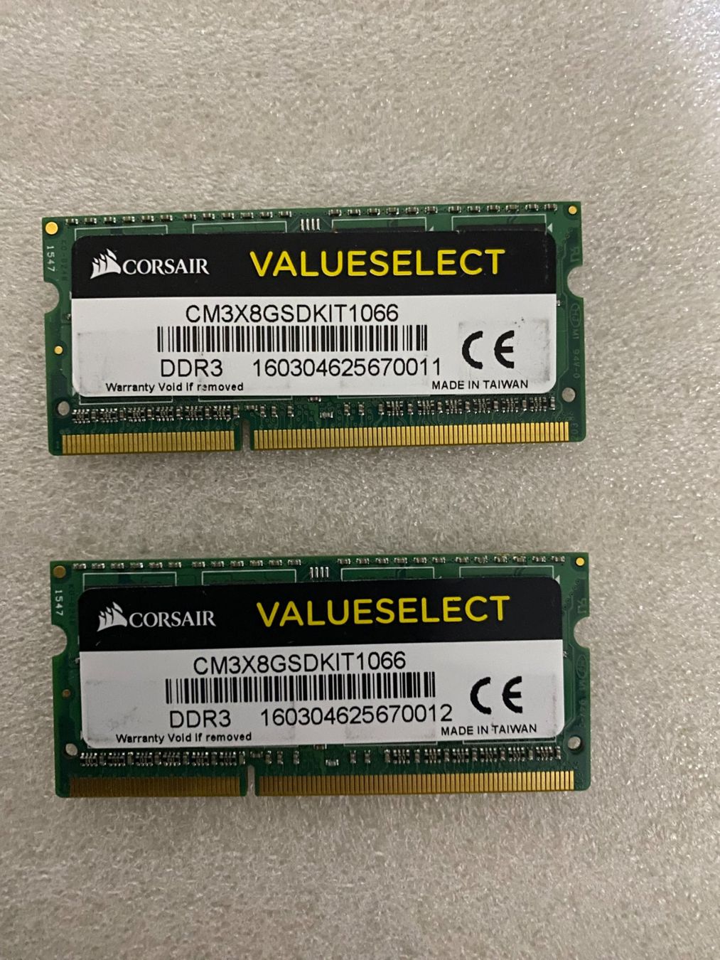 Corsair Valueselect, 8GB (2x4GB) DDR3-1333 MHz RAM (Gebraucht) in ...