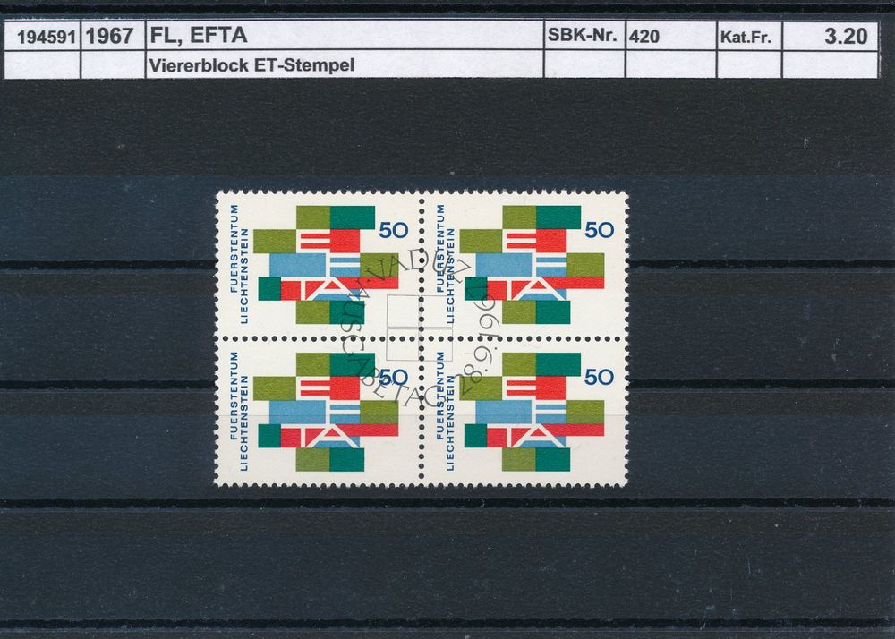 1967 Liechtenstein, "EFTA " - Viererblock | Kaufen auf Ricardo