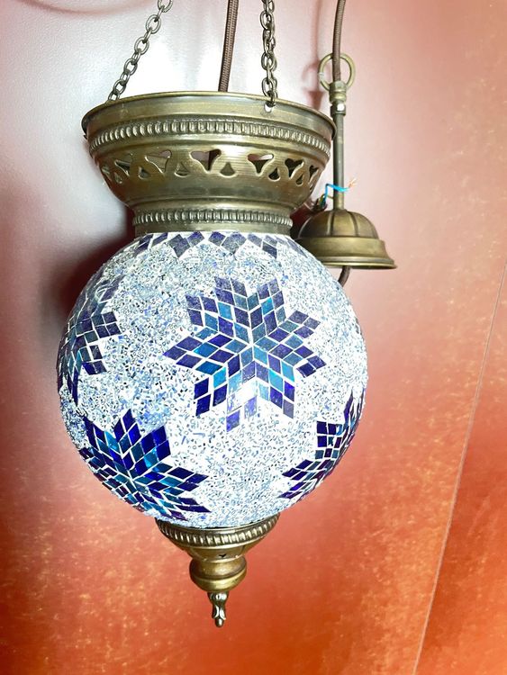 Orientalische Hängelampe Mosaiklampe Türkis Blau Weiss Vi... (Gebraucht) in Luzern für CHF 20 ...