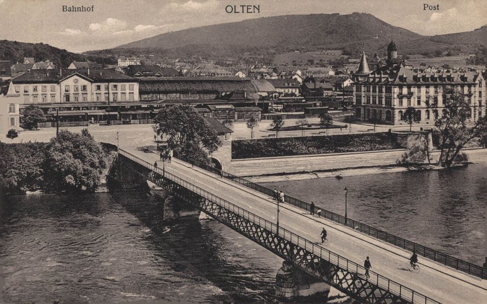 Olten, Bahnhof, Post, Aarebrücke (Gebraucht) in für CHF 12 – mit ...