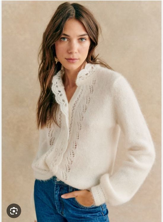 Sézane ANGIE Cardigan, Grösse M, Mohair, Winter, Neuwertig (Neu (gemäss ...