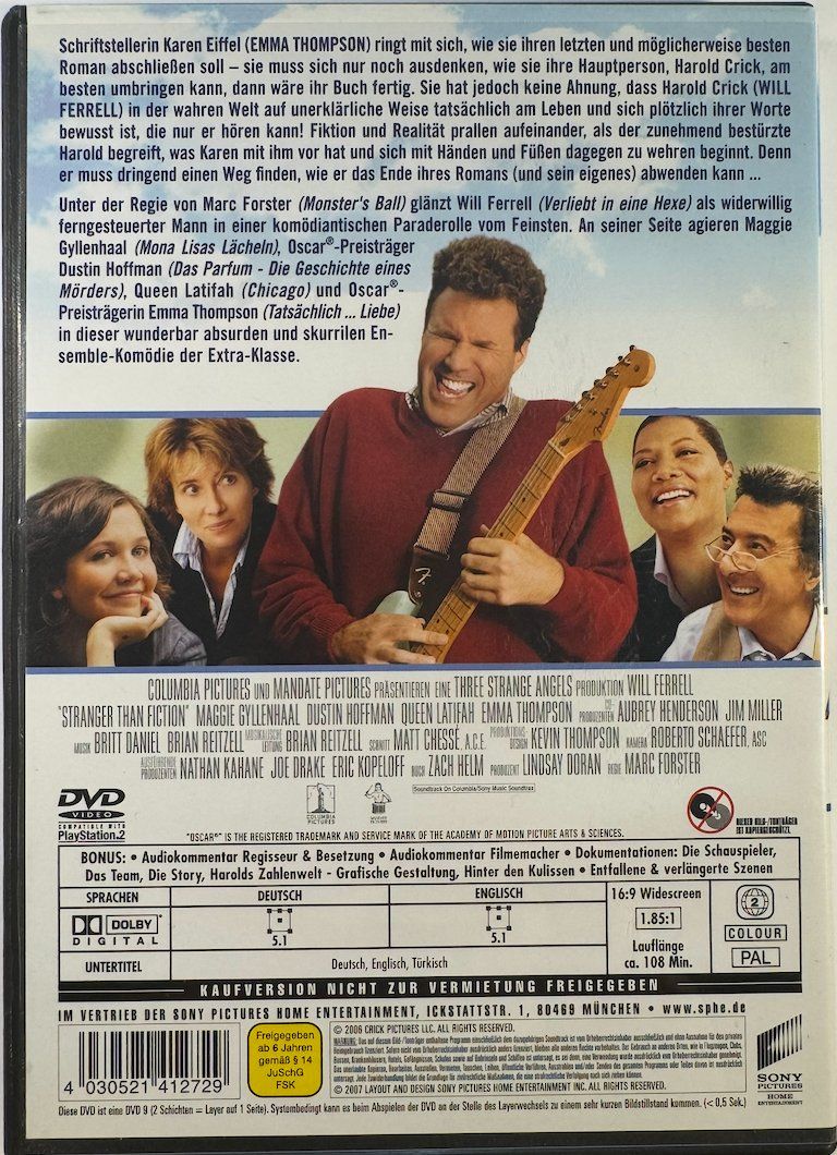 DVD SCHRÄGER als FIKTION - EMMA THOMPSON - DUSTIN HOFFMAN (Gebraucht ...