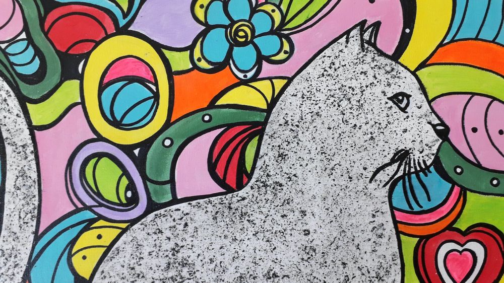 Gemälde Pop Art Katze Künstler: Manuela Reitz | Kaufen auf Ricardo