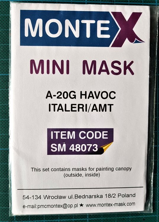A-20G HAVOC, MONTEX Mini Mask SM 48073 für Italeri/AM 1:48 (Neu und ...